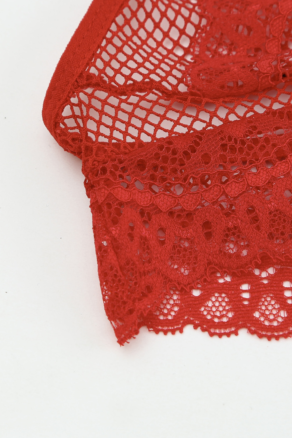 Us 6 21 Drop Shipping Red V Neck Cut Out Crochet Mesh Lace Bralette