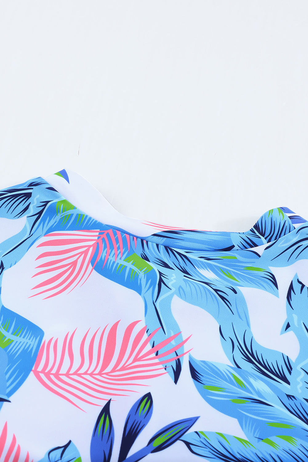 Us 9 66 Drop Shipping Red Blue Leaves Zip Front Half Sleeve One Piece