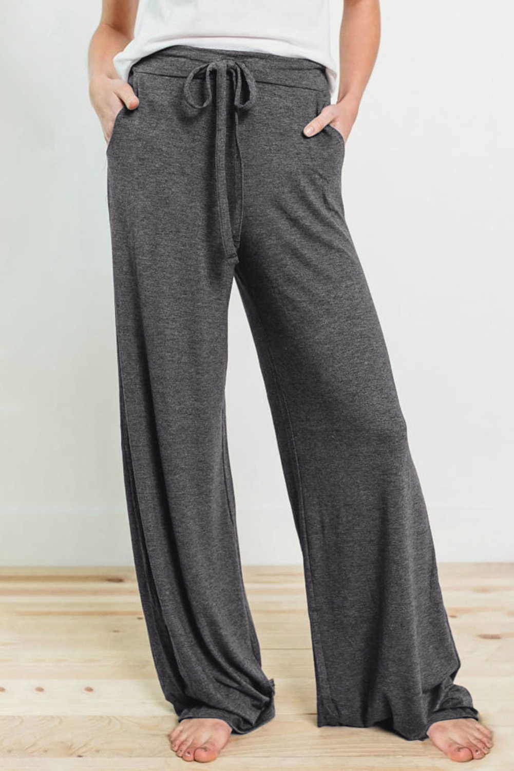 US$ 7.82 Drop-shipping Gray Drawstring Lounge Pants for Women