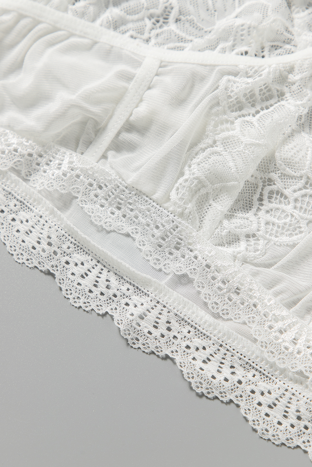 US$ 5.73 Drop-shipping White Sheer Lace Bralette for Women