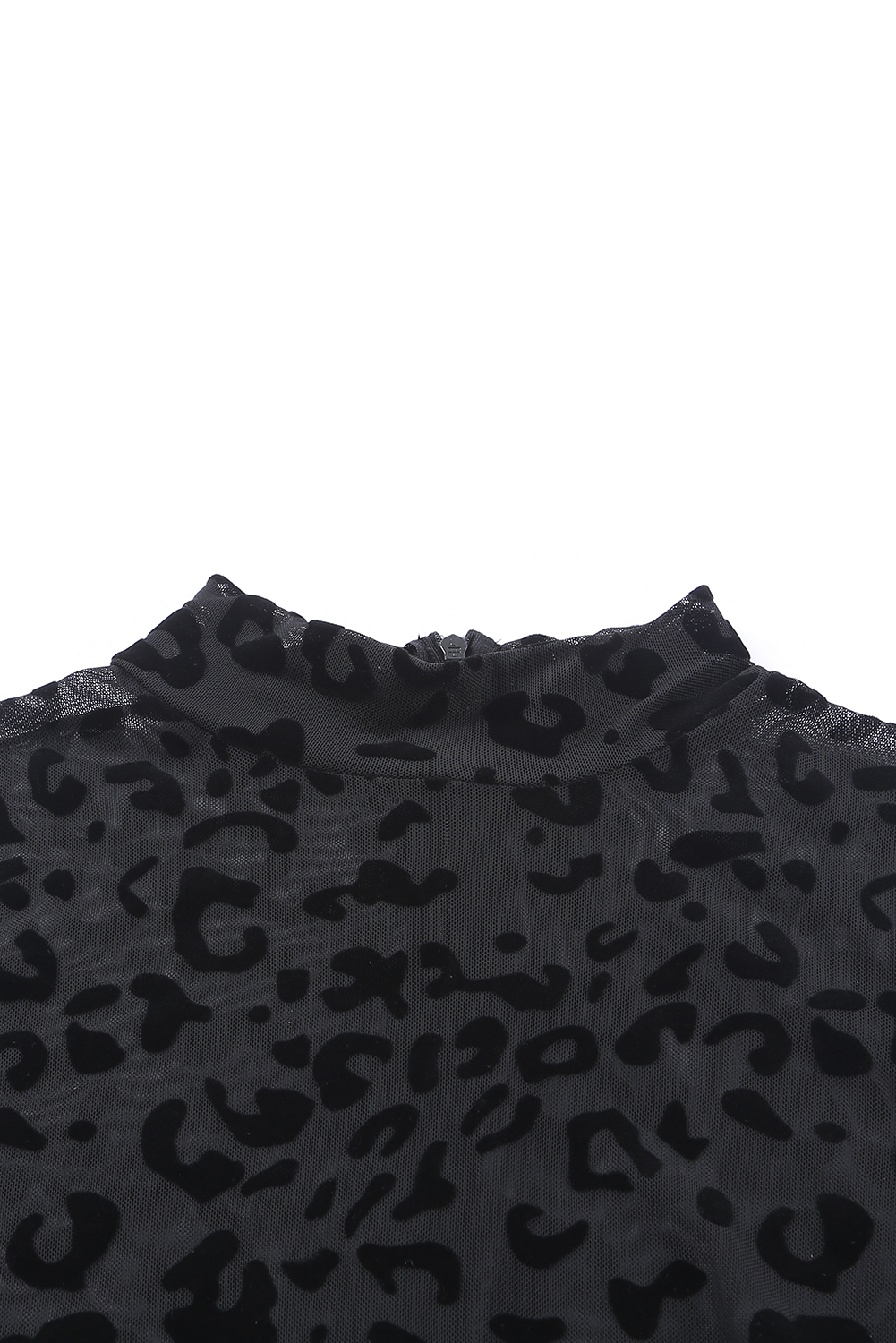 US$ 6.22 Drop-shipping Black Mock Neck Long Sleeve Zebra Print Bodysuit ...