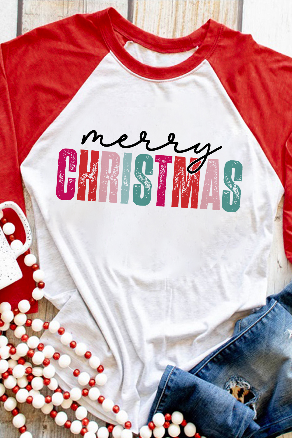 US$ 7.39 Drop-shipping Red Merry CHRISTMAS Color Block Long Sleeve Top ...