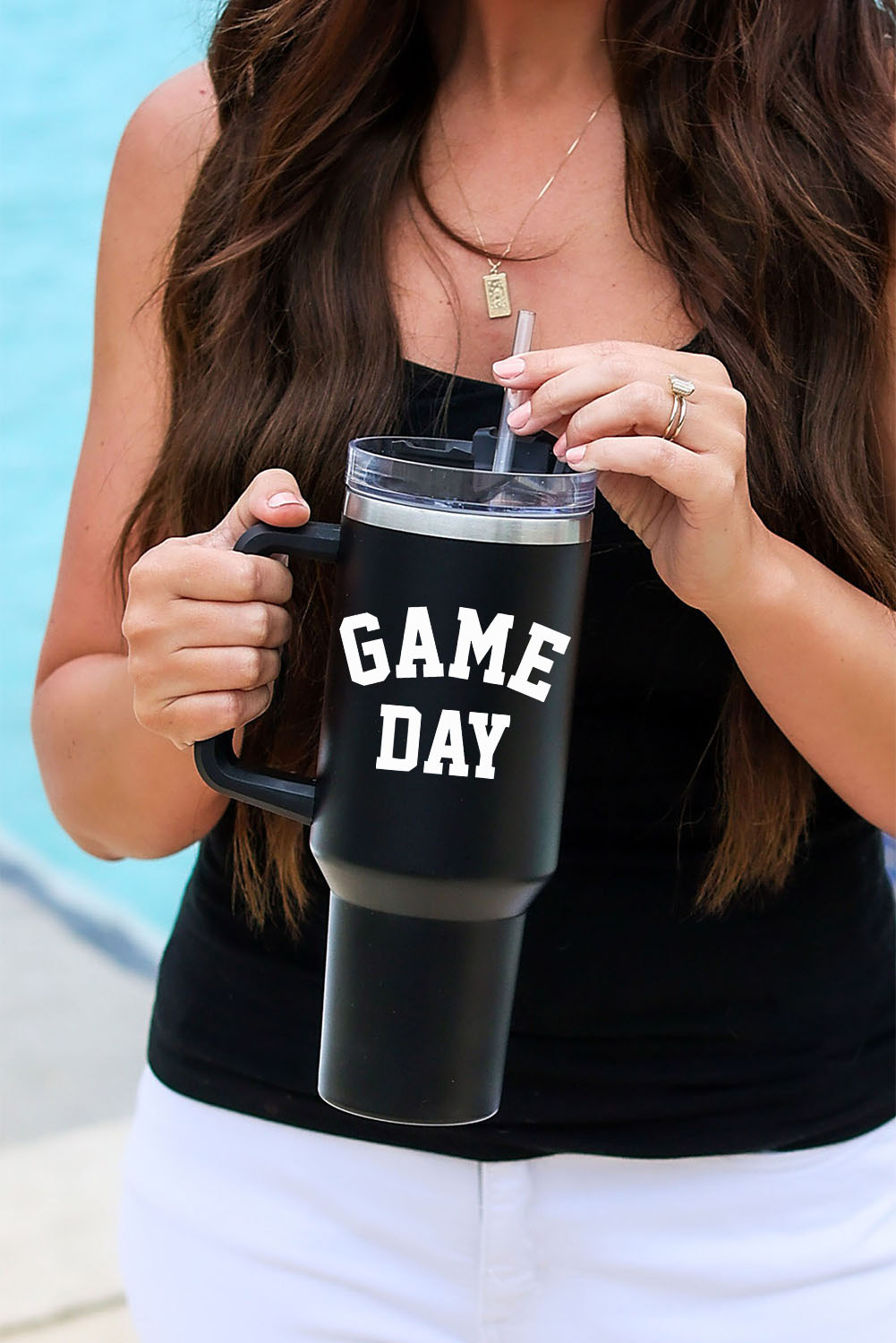 US$ 7.67 Drop-shipping Black GAME DAY 304 Stainless Steel Double ...