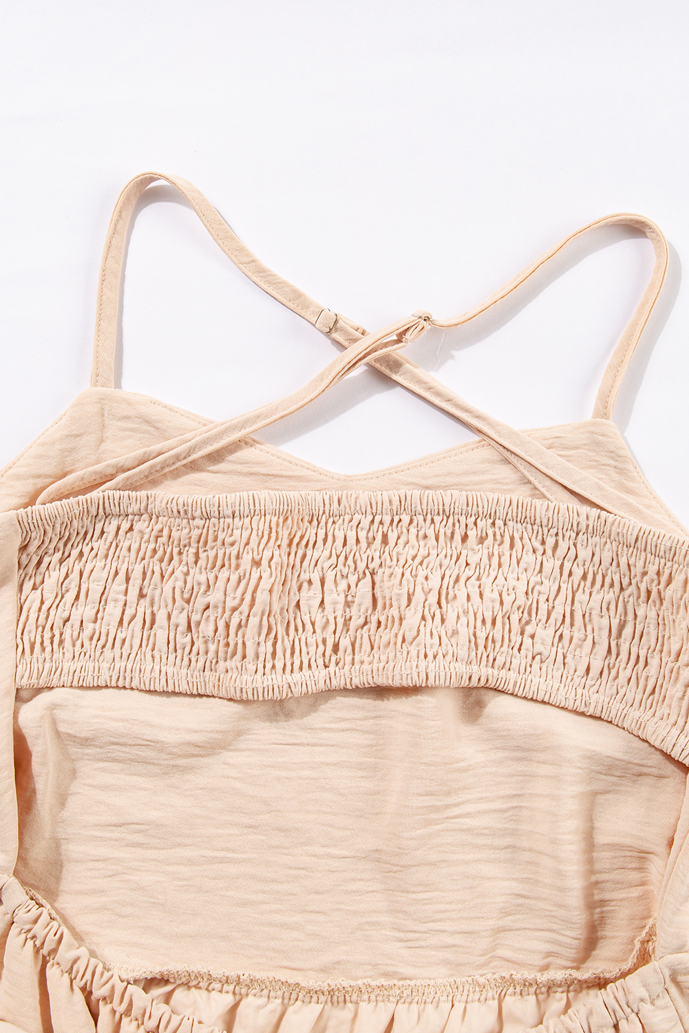 US$ 11.85 Drop-shipping Oatmeal Crossover Backless Bodice Tiered Maxi ...