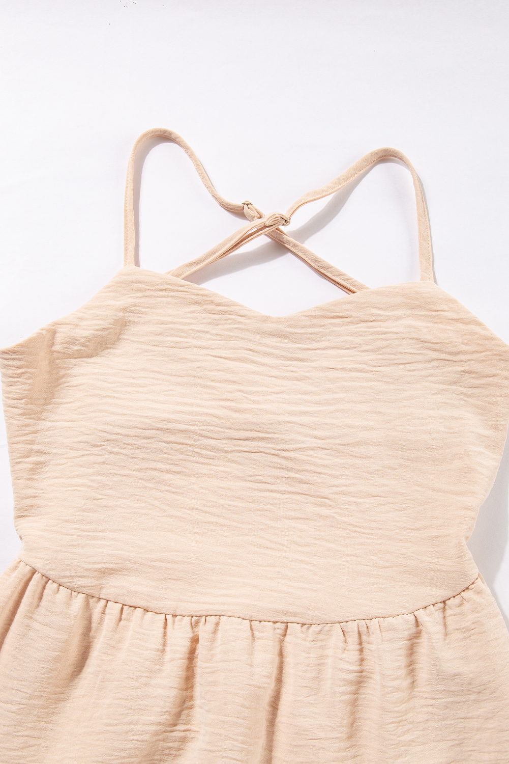 US$ 11.85 Drop-shipping Oatmeal Crossover Backless Bodice Tiered Maxi ...